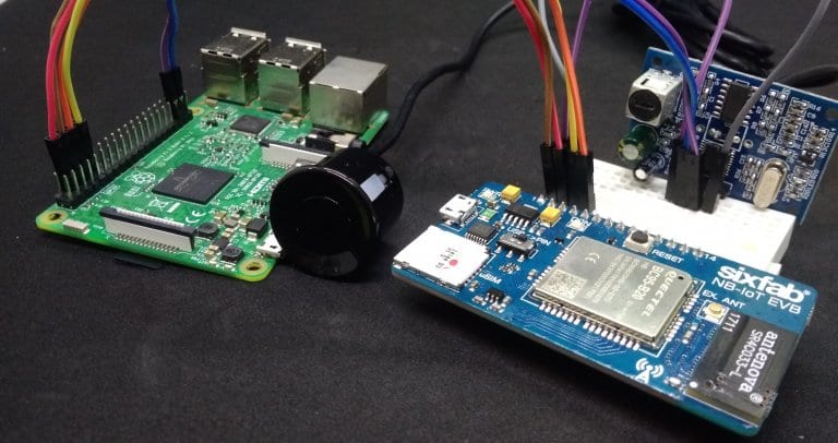 Sixfab NB-IoT EVB. with Ultrasonic Sensor - Sixfab